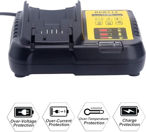 DCB112 Replacement Battery Charger for 20V Charger DCB101 DCB105 DCB115 DCB107,Compatible with 12V&20V/60V MAX Lithium-Ion Batteries DCB206 DCB204 DCB230 DCB240 DCB120 DCB126 DCB612 DCB609 DCB606