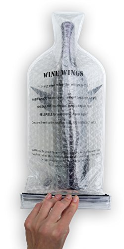Wine Wings Upgraded 4 Pack Reusable Bottle Protector Sleeve Travel Bag Luggage Leak Safe