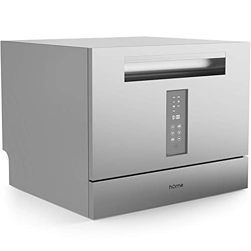 hOmeLabs Digital Countertop Dishwasher with 6 Place Settings - Energy Star Certified with 7 Programs - with Dish Rack, Cup Shelf, and Cutlery Basket - Ideal for Small Apartments, Dorms, Boats, and RVs