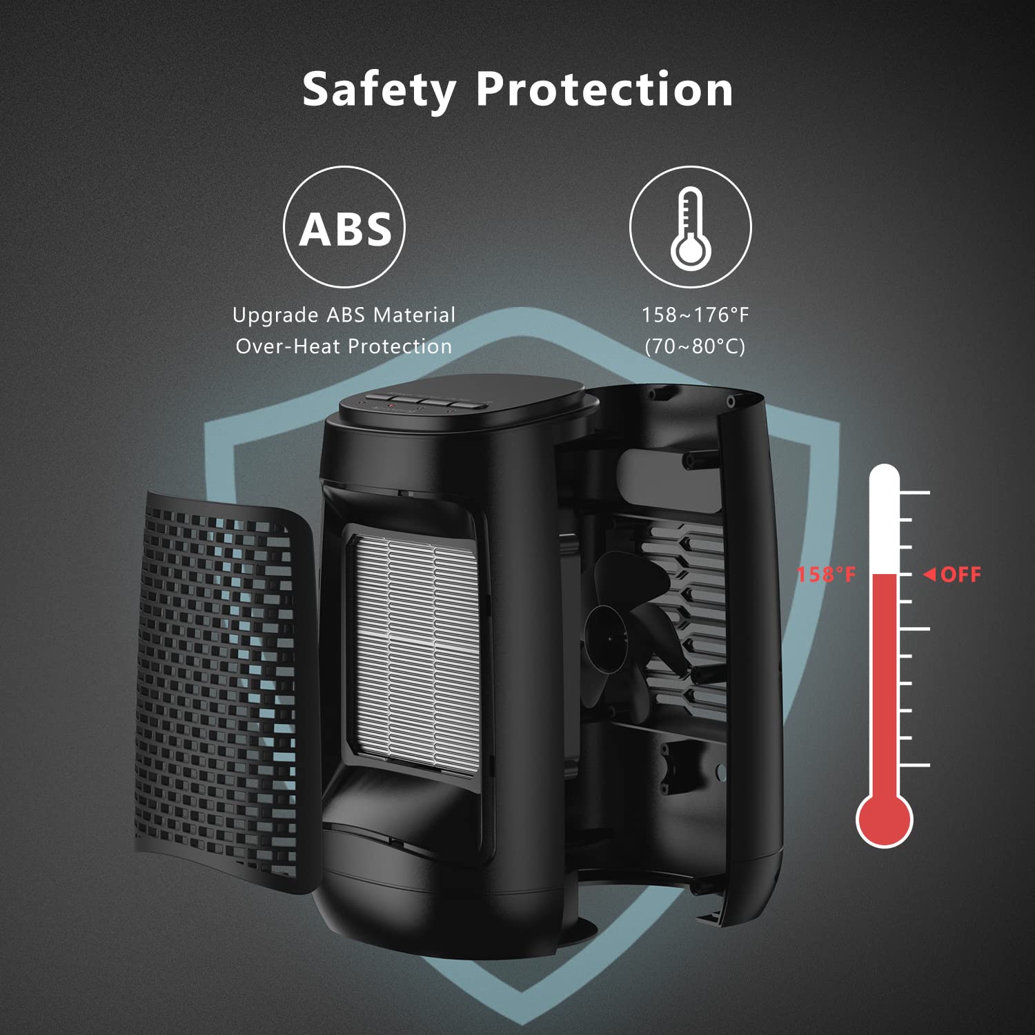 Zuvas Space Heater for Indoor Use 750W/1500W Small Electric Heaters Personal Room Heater for Office Bedroom, with Tip Over and Overheat Protection