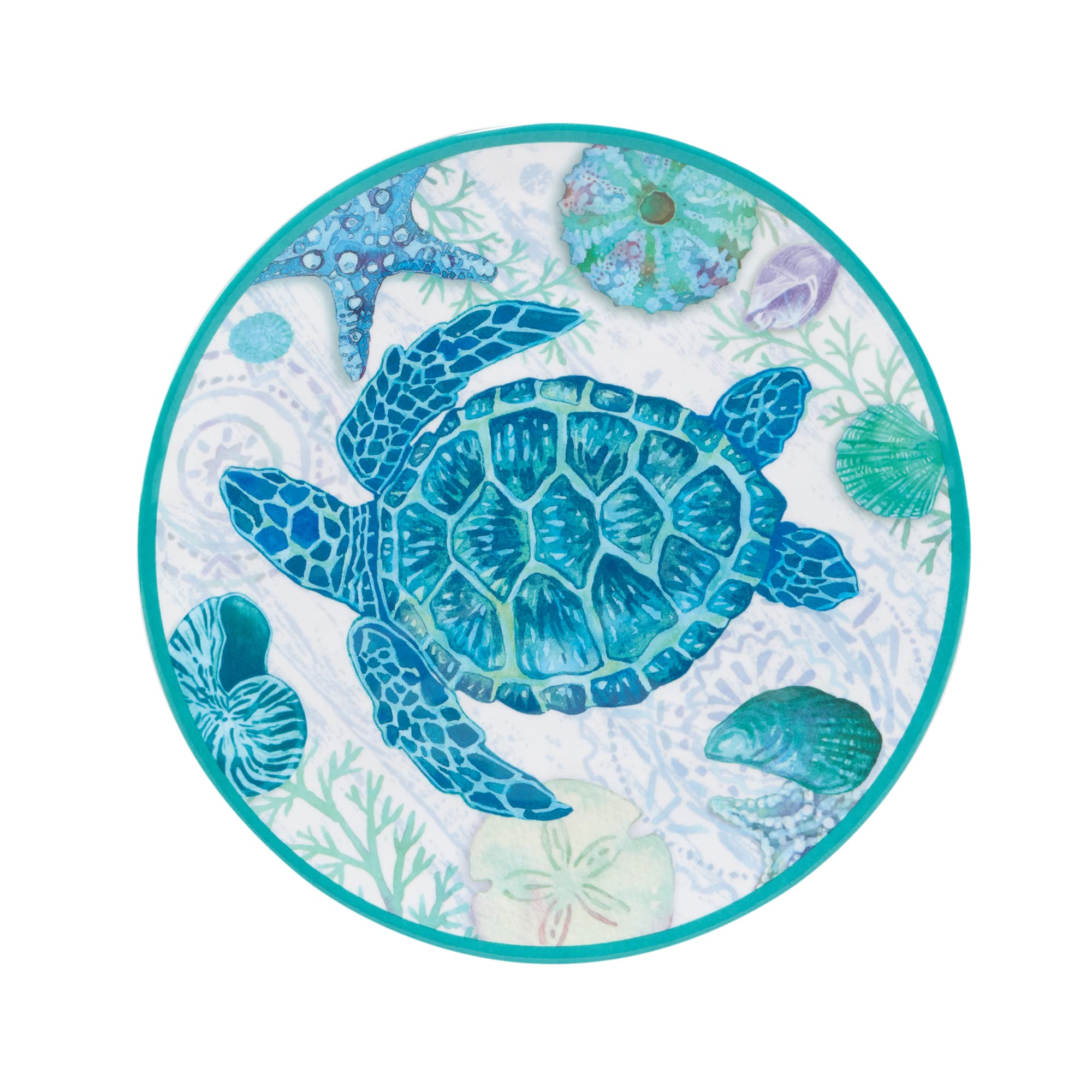 Certified International Serene Seas 12 Piece Melamine Dinnerware Set, Service For 4