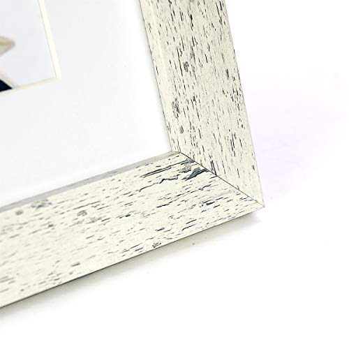Scholartree Rustic White Wooden 11x14 Picture Frame set of 2,Display 11x14 without Mat or 8x10 with Mat,Wall Gallery Photo Frames