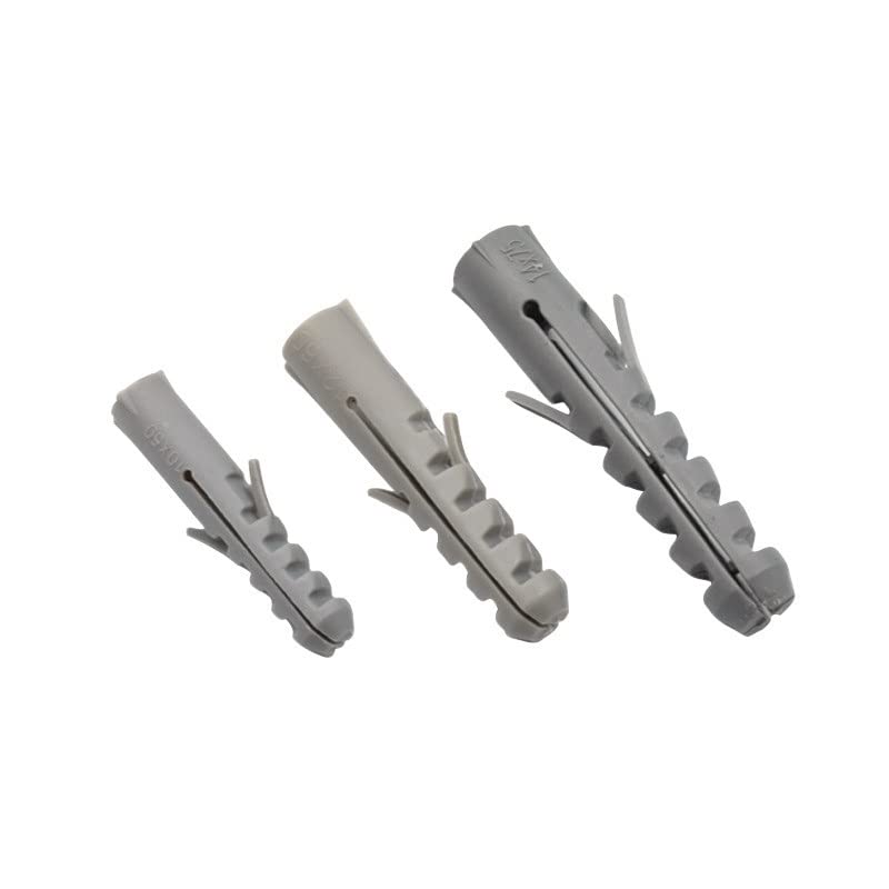 Expansion Bolts 50PCS 5-8mm Screws M5-M8 Rubber Expansion Pipe Flat Round Head Self-Tapping Screw Nylon Tube Wall Wood Hardware Tool Wall Anchors and Screws for Drywall