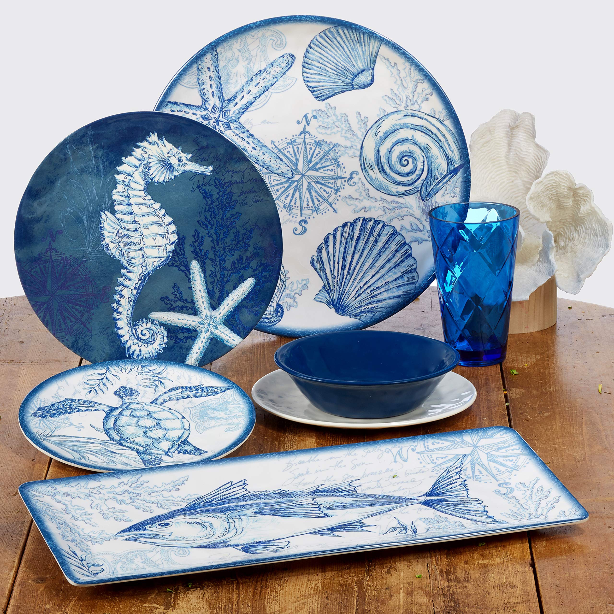 Certified International Oceanic 7.5" Melamine All Purpose Bowl, Set of 6, Multi Colored