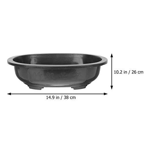 ERINGOGO Bonsai Planter Pot 18pcs Bonsai Training Pots, 15 Inches Oval with Drainage Hole, Plastic Large Deep Flower Pot Plants Growing Pots for Nursery, Garden, Balcony Oval Flower Pot