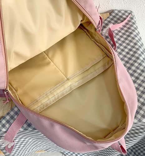 HUIHSVHA Kawaii Backpack, Aesthetic School Laptop Bag With Pin Accessories, Travel Daypack Bookbag for Teens Girls Students