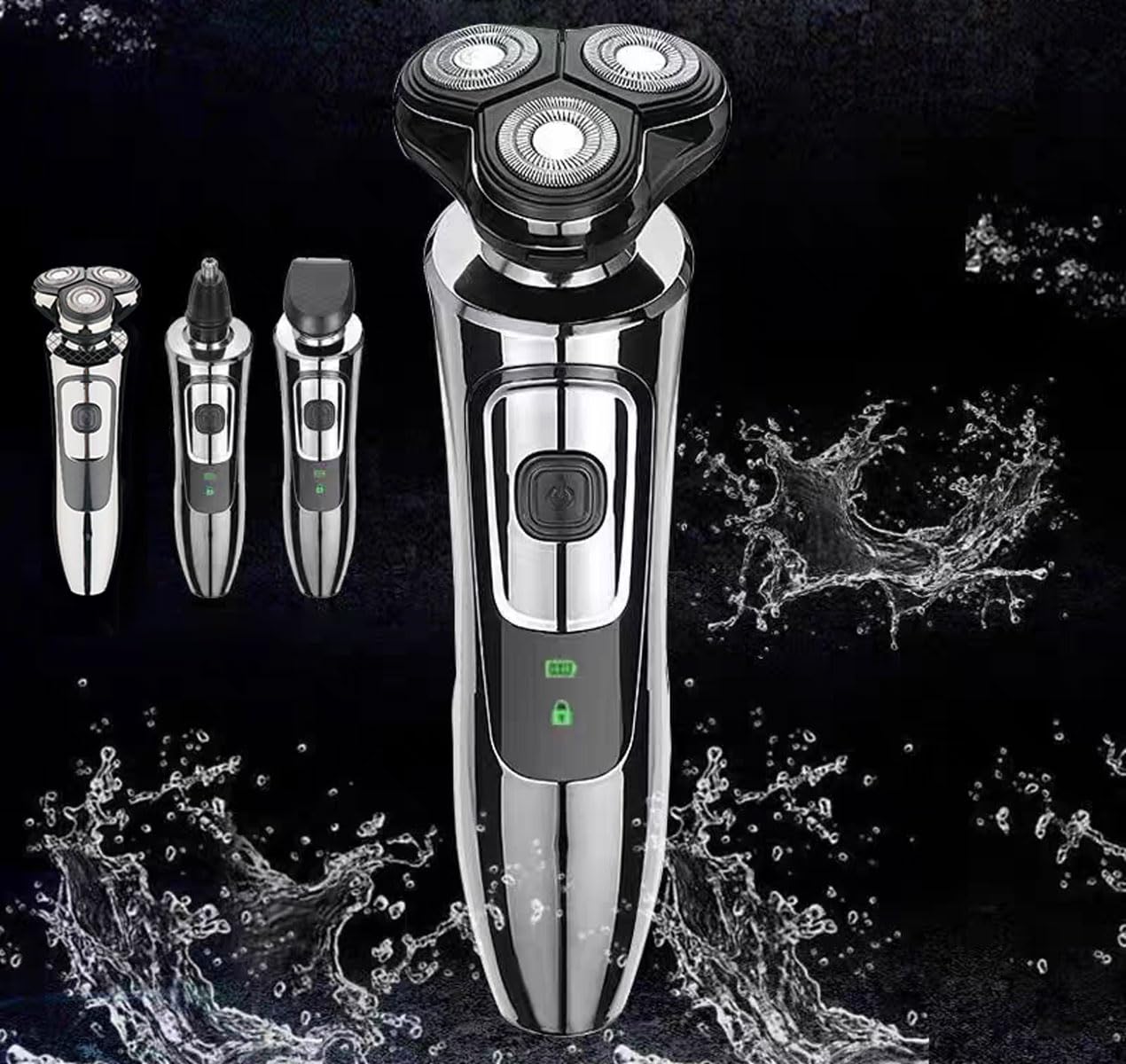 Electric Razor for Men, Electric Shavers for Men Electric Shavers Wet & Dry Use Rechargeable Shavers for Men IPX7 Waterproof with Nose Trimmer Sideburns Trimmer.