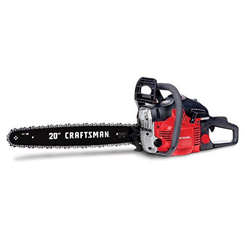 Craftsman CMXGSAMY426S 46cc 2-Cycle Full Crank 20-Inch Gas Powered Chainsaw with Carrying Case, Liberty Red