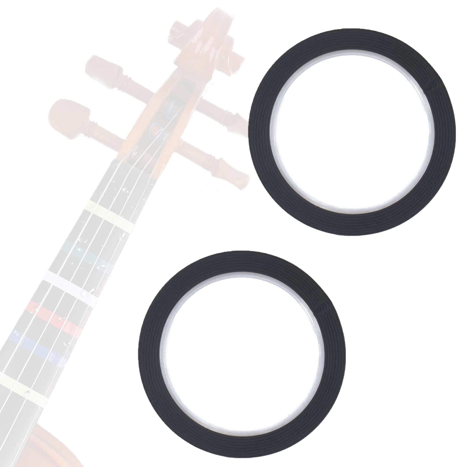 Cheerock 2pcs Black Violin Fingerboard Tape, 216 Ft Violin Finger Tape Stickers, Violin Finger Guide Note, Black Tape for Cello Viola Fingerboard, Suitable for Beginners, Learning Tone Mark