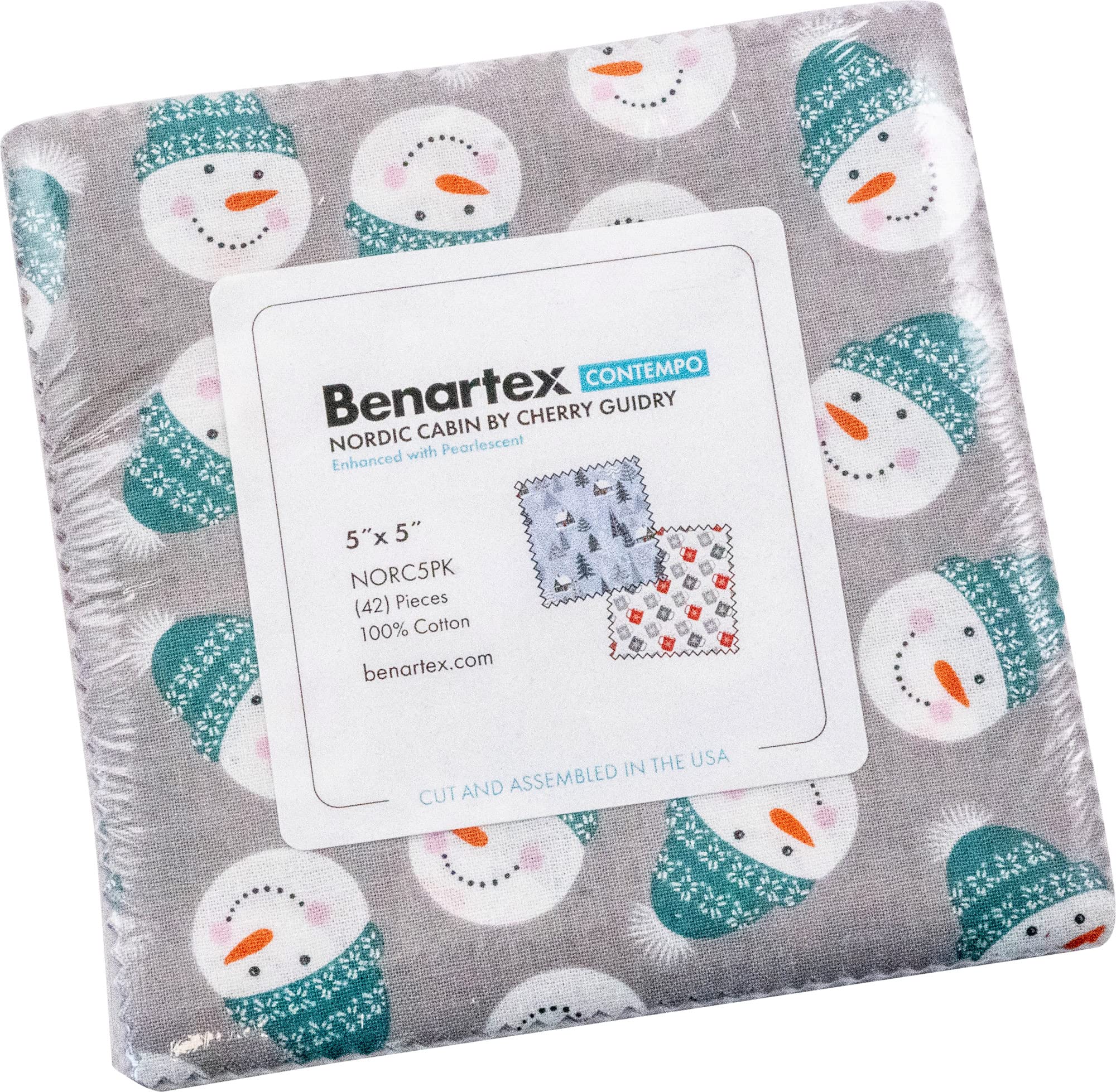 Cherry Guidry Nordic Cabin 5X5 Pack 42 5-inch Squares Charm Pack Benartex