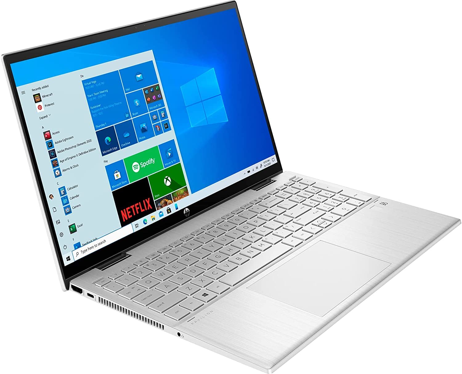 HP Pavilion x360 15-er0125od Convertible Laptop, 15.6" Touch Screen, Intel� Core� i5, 8GB Memory, 256GB Solid State Drive, Wi-Fi 6, Windows� 10, 33K70UA#ABA