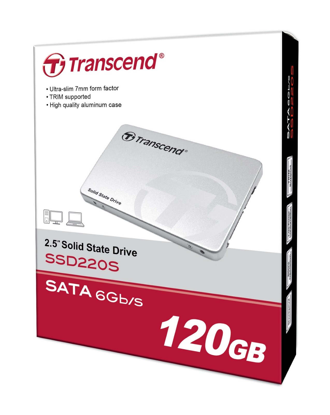 Transcend 120 GB TLC SATA III 6Gb/s 2.5" Solid State Drive (TS120GSSD220S)