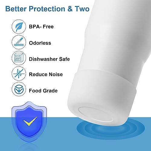 Straw Spill Stopper Cover Boot Sleeve Set for Stanley Cup 40 oz 30 oz Quencher H2.0, 4 Leak Sproof Stopper, 2 Tumbler Silicone Boot, 2 Straw Cover Cap for Stanley Cup Accessories