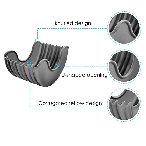 Retractable Reusable Hamburger Sandwich Burger Holders Fixed Box Clip Rack, Adjustable Hygienic Silicone Fixed French Fry Hamburger Sauce Ketchup Holder Container Boxes for Eating, 4 Pcs