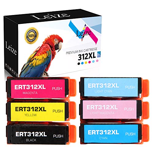 Leize Remanufactured Ink Cartridges Replacement for Epson T312XL T312 6-Pack (T312XL120 T312XL220 T312XL320 T312XL420 T312XL520 T312XL620) for Expression Photo XP-8500 XP-8700 Printer (BK/C/M/Y/LC/LM)