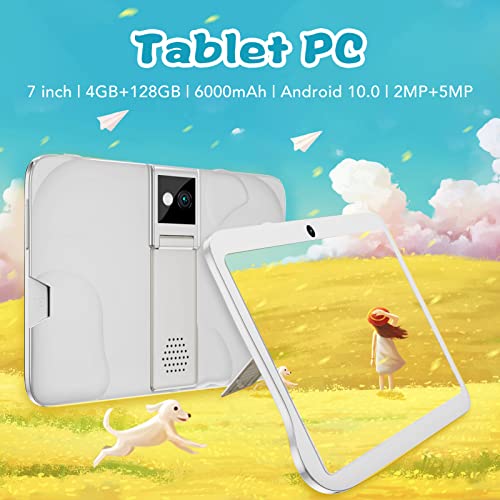 CHICIRIS Kids Tablet, 5G Dual Band WiFi 100β240V 7in Kids Tablet 4G 128G for Gaming (White)