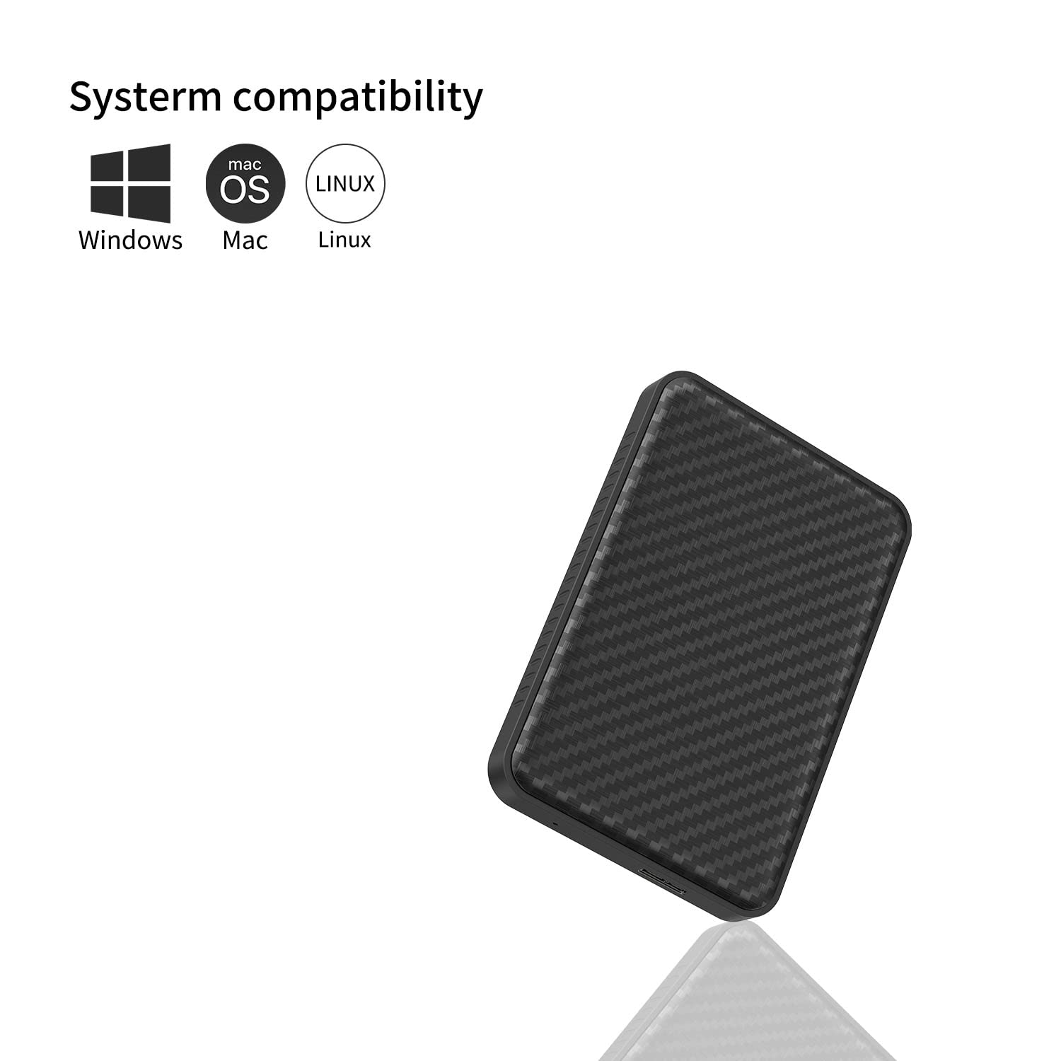 External Hard Drive HDD Storage - 500GB Ultra Slim Portable Hard Drive USB3.0 Compatible for PC, Mac, Laptop, Chromebook, PS4, Xbox one-Black/Grey(Twill)