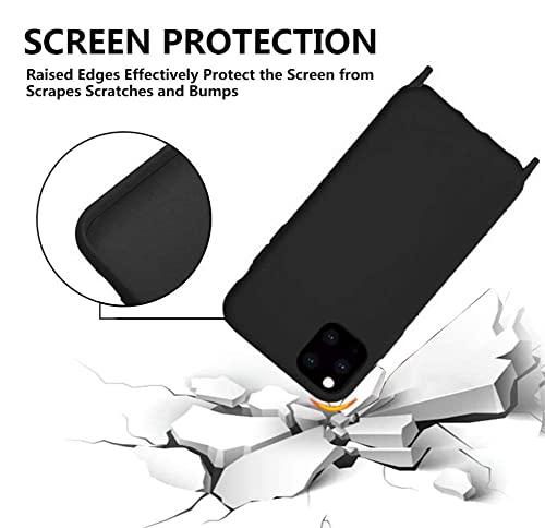 JIATAY for iPhone 14 Pro Max Case with Phone Lanyard Crossbody, Silicone Universal Lanyard Adjustable Neck Strap Protective Cases for iPhone 14 Pro Max(Black)