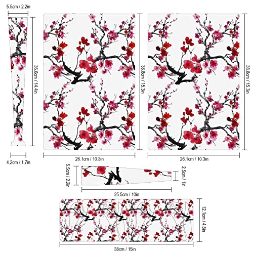 Elegant Decorative Cherry Blossoms Full Protective Skin Cover Design Wrap Decal Sticker Compatible with PS5 Digital Edition Console and Controller