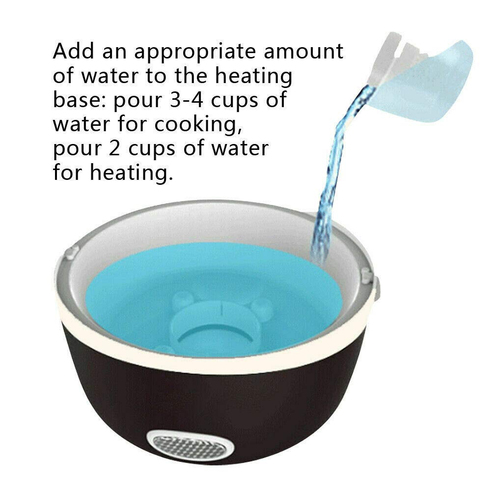 Food Steamer 3 Layers Portable Micro Electric Lunch Box Food Heated Warmer Steamer Rice Cooker Pot Style Rice Cooker (2L)