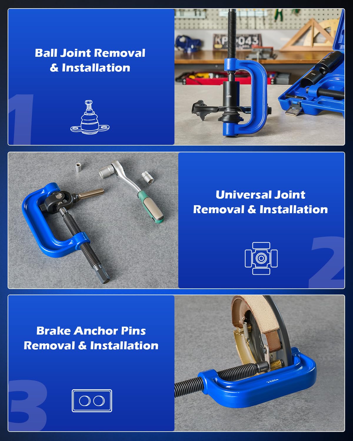 Orion Motor Tech 21PCS Master Ball Joint Press, Upper and Lower Ball Joint Removal Tool, Automotive Ball Joint Press Kit