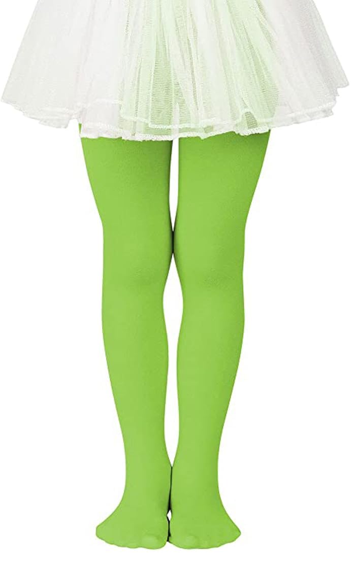 CHUNG Girls Light Weight Stretchy Footed Lights Students Ballet 1or3 pieces, Green, 5-8Y