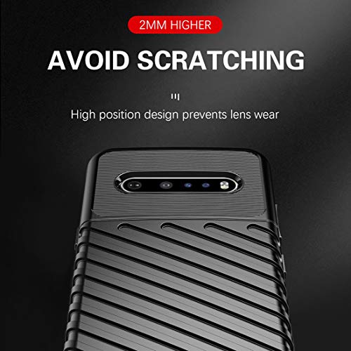 Sucnakp for LG V60 Thinq Case LG V60 Case Shock Absorption Anti Scratch Heavy Duty Durable Drop Protection Cell Phone Cover for LG V60 Thinq(LT Black)