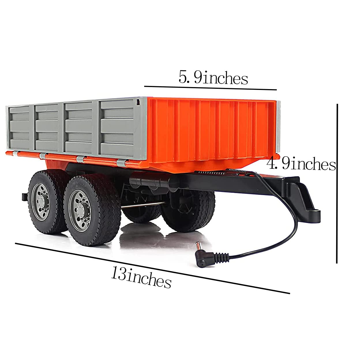 Dollox RC Farm Tractor Toy 1/16 Scale Construction Farmer Truck 2.4G Hobby Remote Control Engineering Vehicle + Tipping Trailer Accessory with Hitch