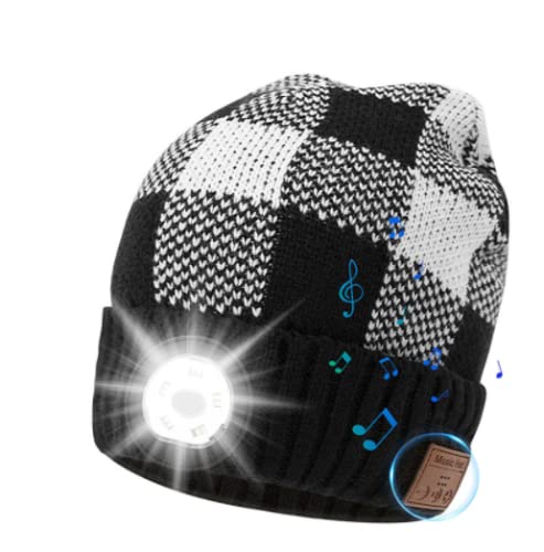 Dead or Alive Bluetooth Music Headset Hat Binaural Stereo LED Night Lighting Warning Light Warm Knitted Hat