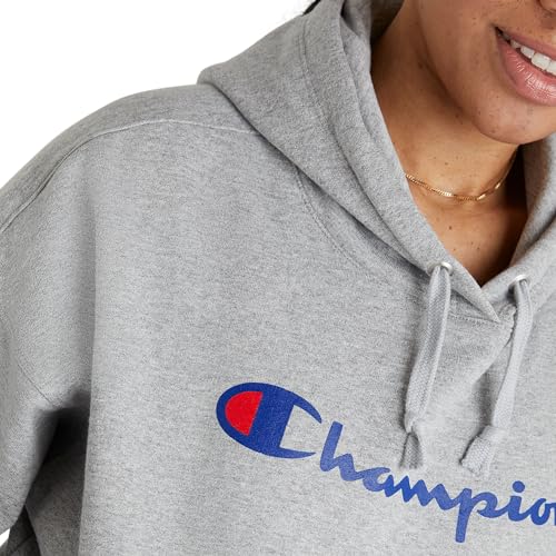 Champion Women's Hoodie, Powerblend, Fleece Hoodie, Sweatshirt for Women, Script (Reg. or Plus)