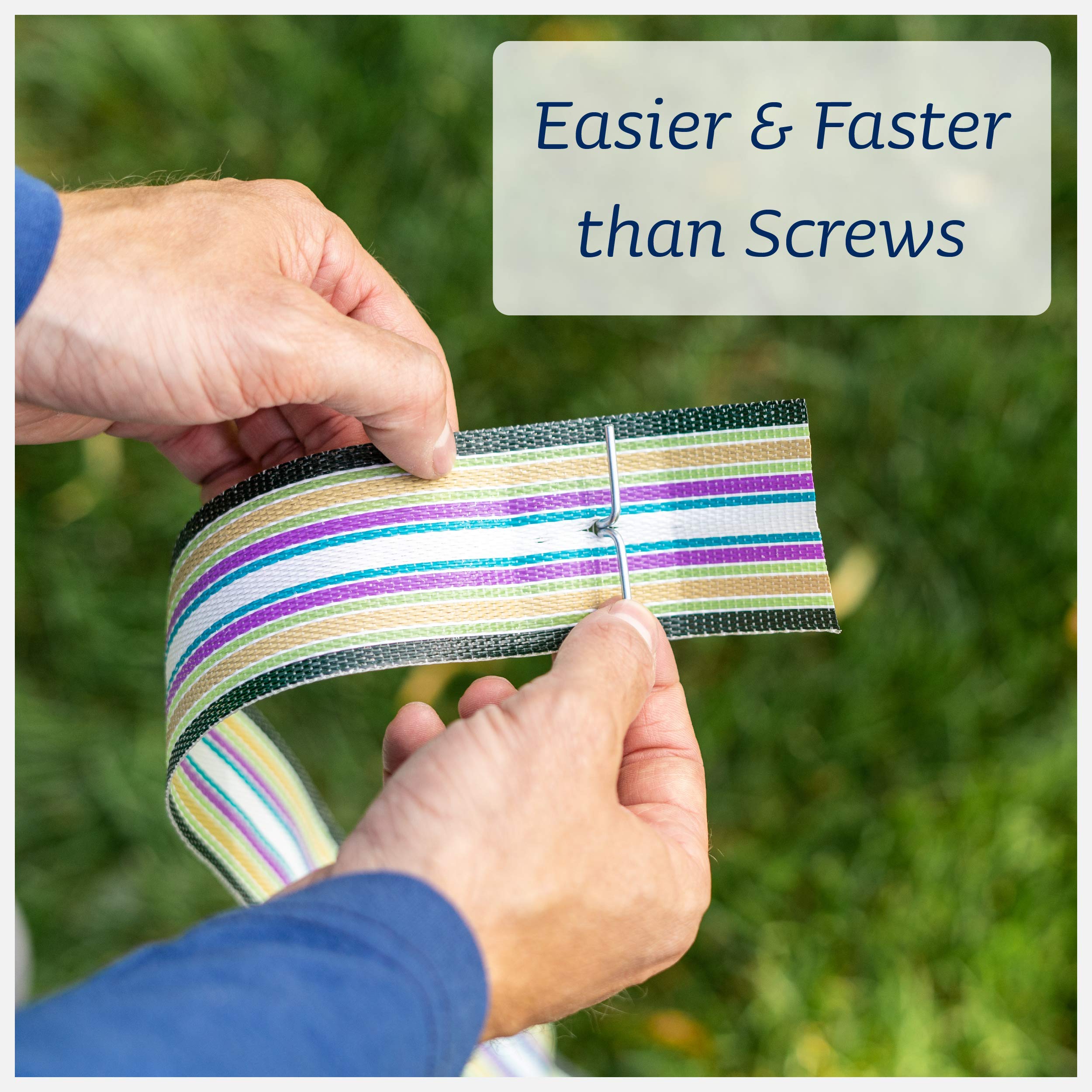 Lawn Chair USA Chair Replacement Lawn Chair Webbing - Webbing for Lawn Chairs. UV-Resistant Straps Made with Durable Polypropylene. Chair Webbing Kit (3" x 50', Sea Island Blue)