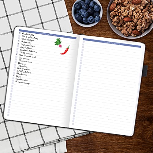 Legend Recipe Book β Blank Family Cookbook to Write In Your Own Recipes β Empty Cooking Journal β Personalized Cooking Notebook, Hardcover, A5, 58 Recipes In Total (Mystic Gray)
