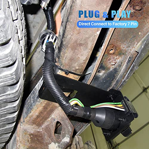 MECMO Multi-Tow 7-Way Blade and 4-Way Flat Trailer Wiring Adapter for Ford GM Ram GMC Sierra Grand Cherokee, Dual-Output Vehicle-Side Trailer Light Plug Connector Harness USCAR 7 Pin Socket Required