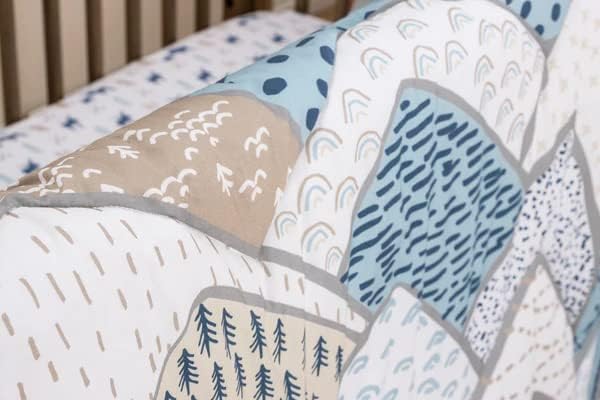 Trend Lab Florence 3 Piece Crib Bedding Set, Can Be Used As A Blanket Or A Playmat for Tummy Time, Includes Quilt, Fitted Crib Sheet and Skirt