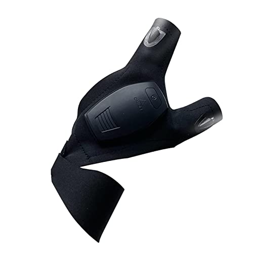 CRAVIN LED Gloves with Waterproof Lights - LED Fingerless Flashlight Gloves Tool Gadget,Fishing Camping Hiking Repairing Gifts for Dad Men