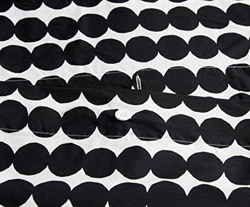 MARIMEKKO - King Duvet Cover Set, Cotton Bedding with Matching Shams & Button Closure, All Season Home Decor (Rasymatto Black, King)