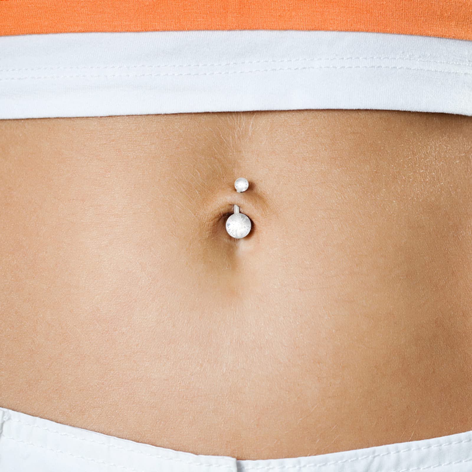 CrazyPiercing Bioflex Belly Bottom Ring 16G Glitter Belly Button Rings Muti-Color Clear Plastic Belly Button Rings Navel Rings Body Piercing Jewelry for Women Man (8 PCS), 16G US, Plastic, no gemstone