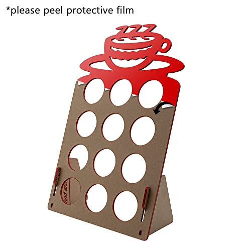 Marketing Holders Coffee Pod Holder Red 12 Slot Condiment Cups Hole Size 2.20" Dressing Restaurant Coffee Shops Office Home Use