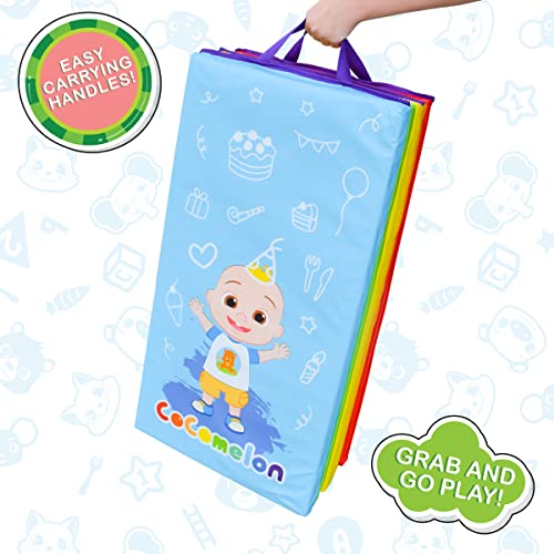 Sunny Days Entertainment CoComelon Official 6ft Tumbling Mat β 5 Panel Folding Mat with Carrying Handles | Active Play for Toddlers