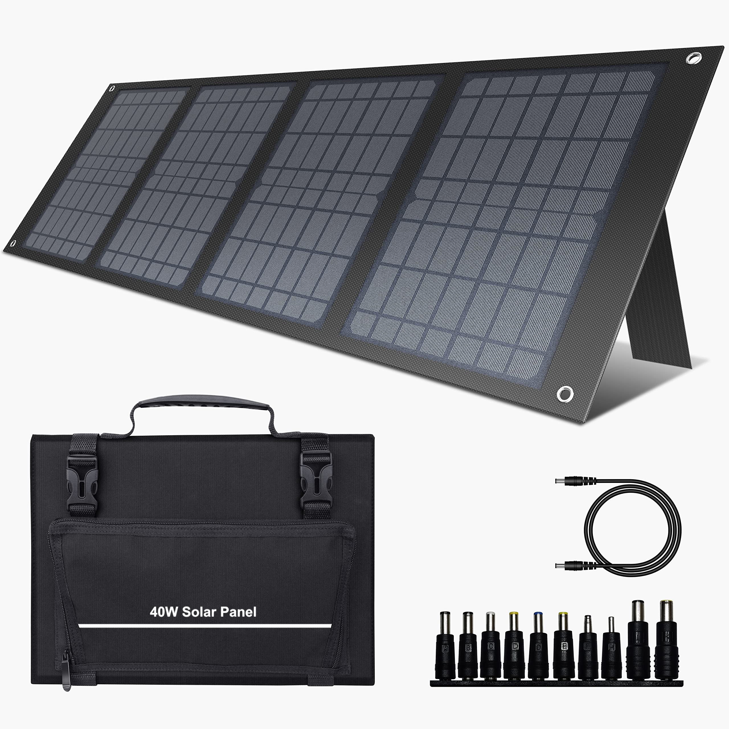 EnginStar 150W Small Solar Generator with 40W Solar Panel, 6 Outputs 42000mAh Portable Charger Power Bank for Outdoor Home Emergency