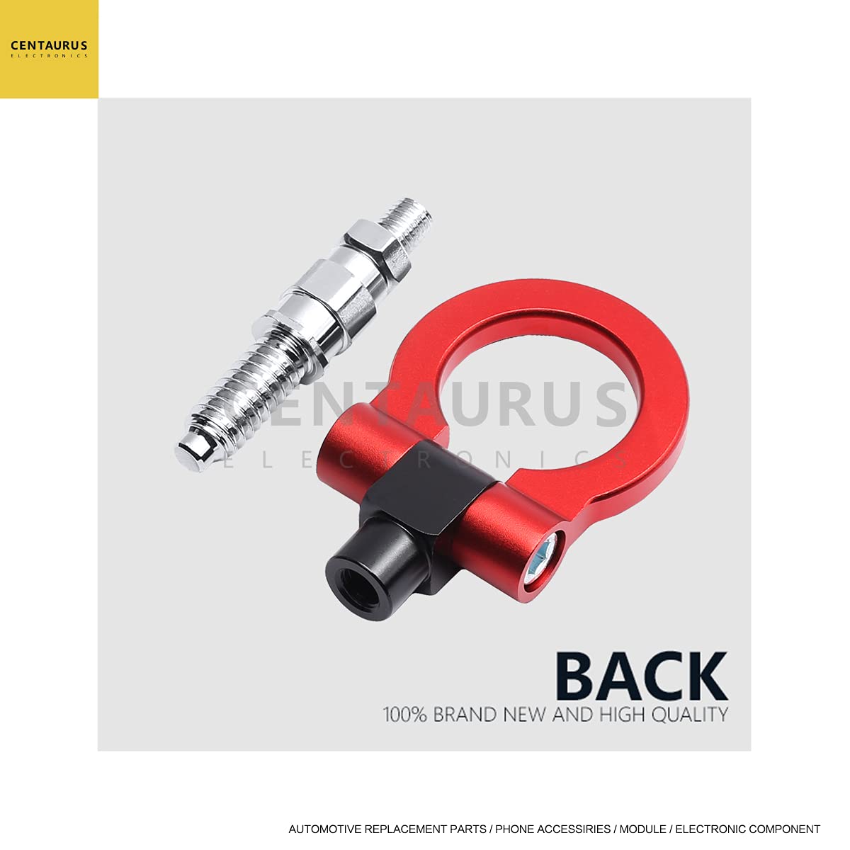 CENTAURUS Track Racing Style Tow Hook Towing Eye CNC Aluminum Screw On Front Rear Bumper Replacement for 3 Series E36 E46 E90 E91 E92 E93 318 320 323 325 328 330 335 M3 1992 to 2012 (Red)