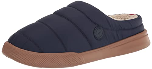 Dearfoams Men's Andre Indoor Outdoor Memory Foam Sport Lounge Clog Slipper, Peacoat, Medium