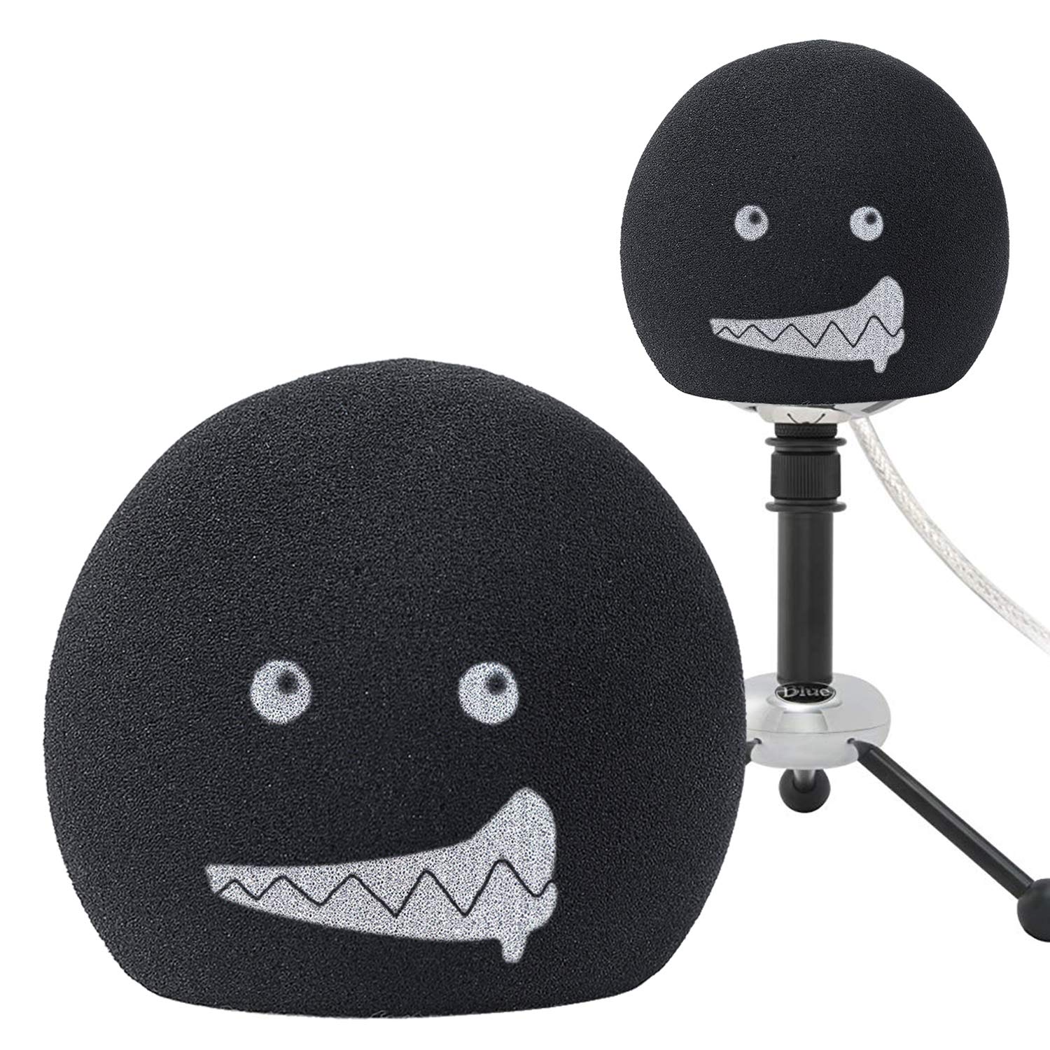 YOUSHARES Blue Snowball Pop Filter - Customizing Microphone Windscreen Foam Cover for Improve Blue Snowball iCE Mic Audio Quality (Mouth)