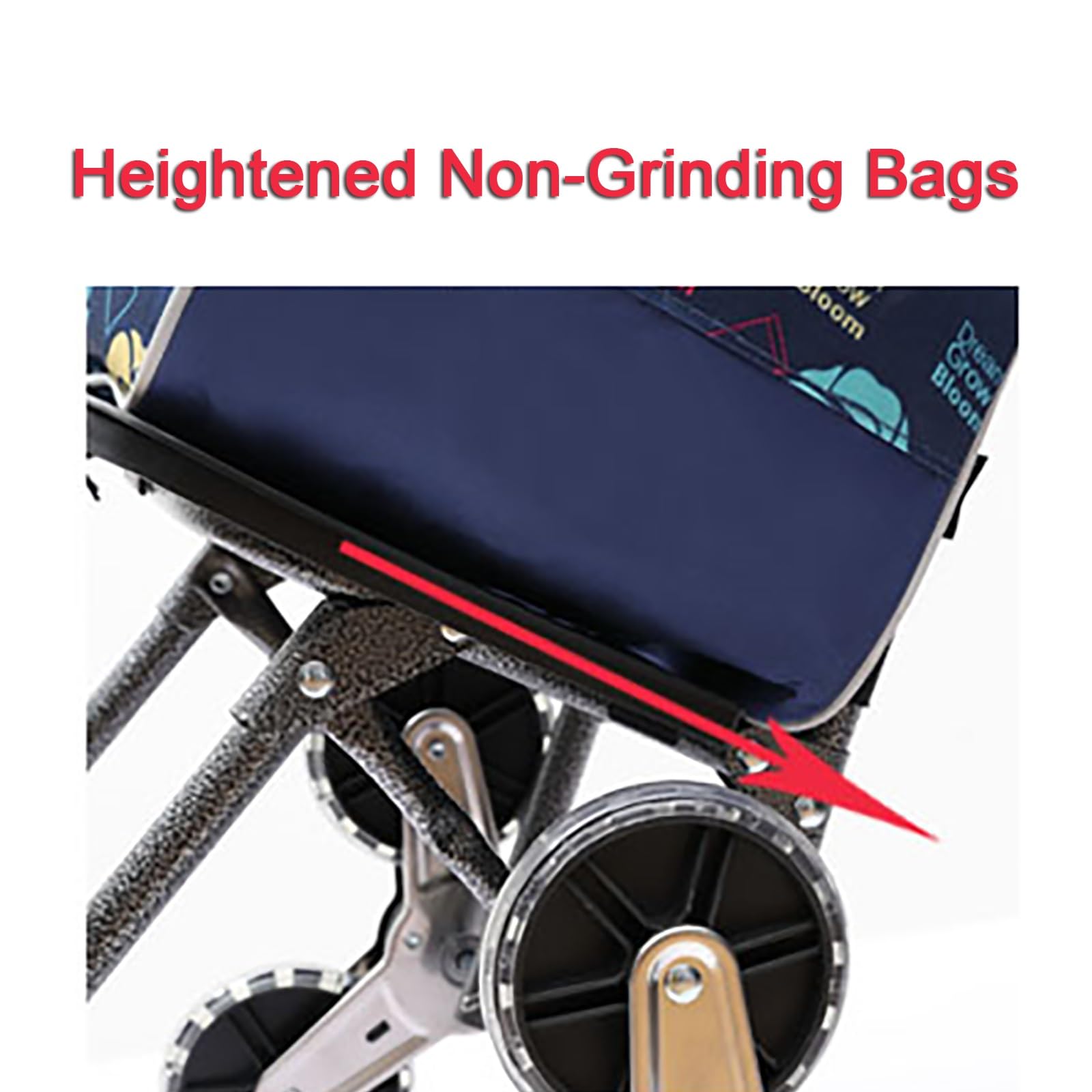 Hand Truck, Moving Cart With Wheels, Collapsible Grocery Cart,with Removable Bag And Rolling Personal Trolley,Standard (Color : Blue Strips)