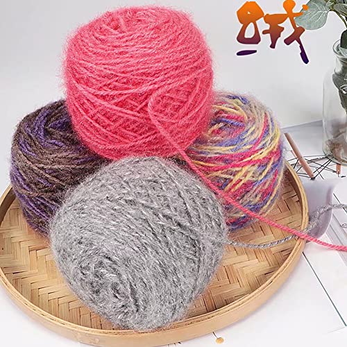 Fuzzy Knitting Yarn Medium Thick Skeins Wool Yarn for Knitting and Crocheting Super Soft Lightweight Crochet Yarn Breathable Knitting Fabric for Beginners DIY Craft Projects, 150g/Ball