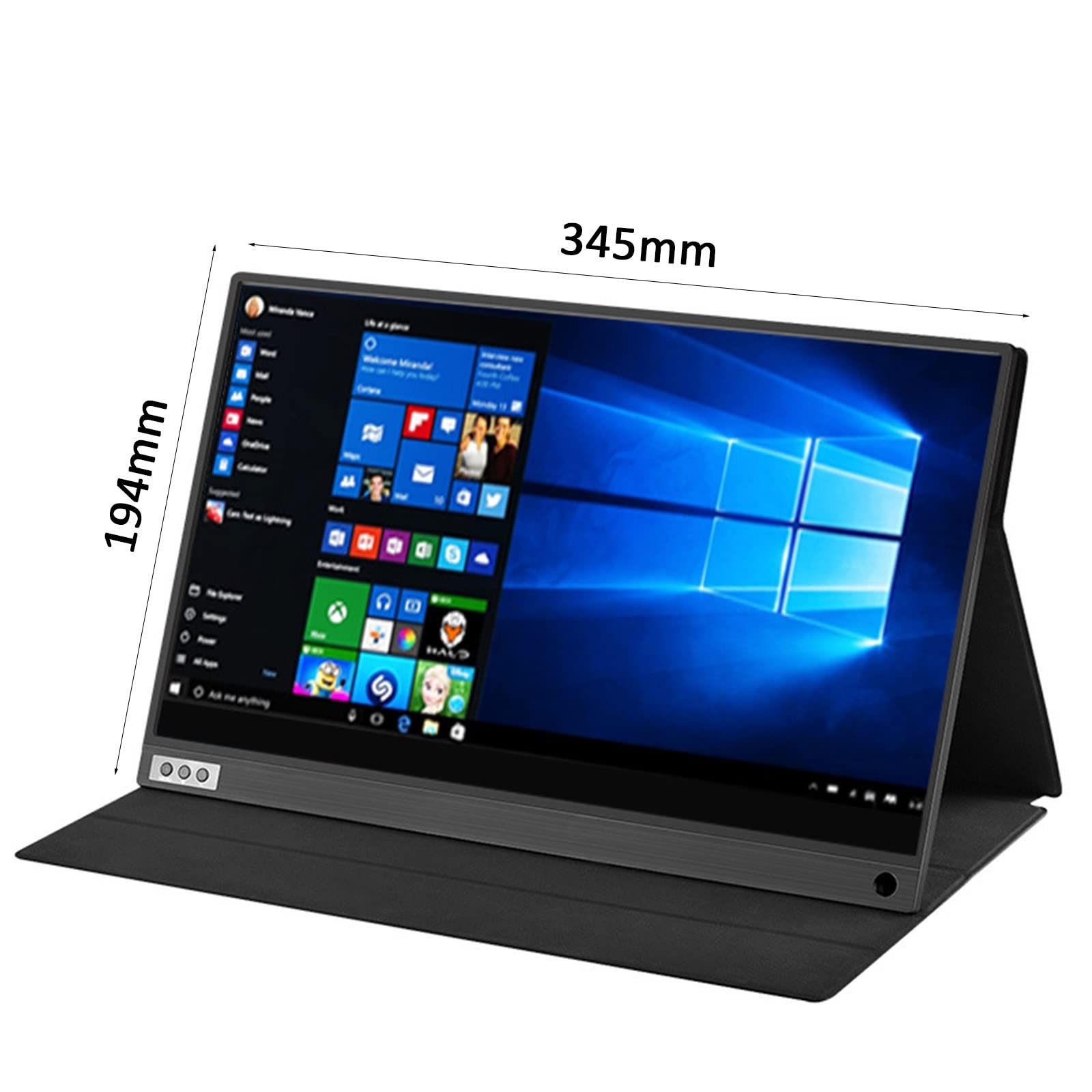 External Portable Display, 15-inch Large Screen, Hdmi Ultra-Thin Portable Display, 1080P High-Definition, Free Leather Case