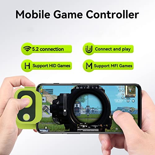 Game Control Touch, Mobile Phone Game Joystick Portable Prevent Loss 4 Buttons 4 Modes for Android for Mobile Phones (Green)