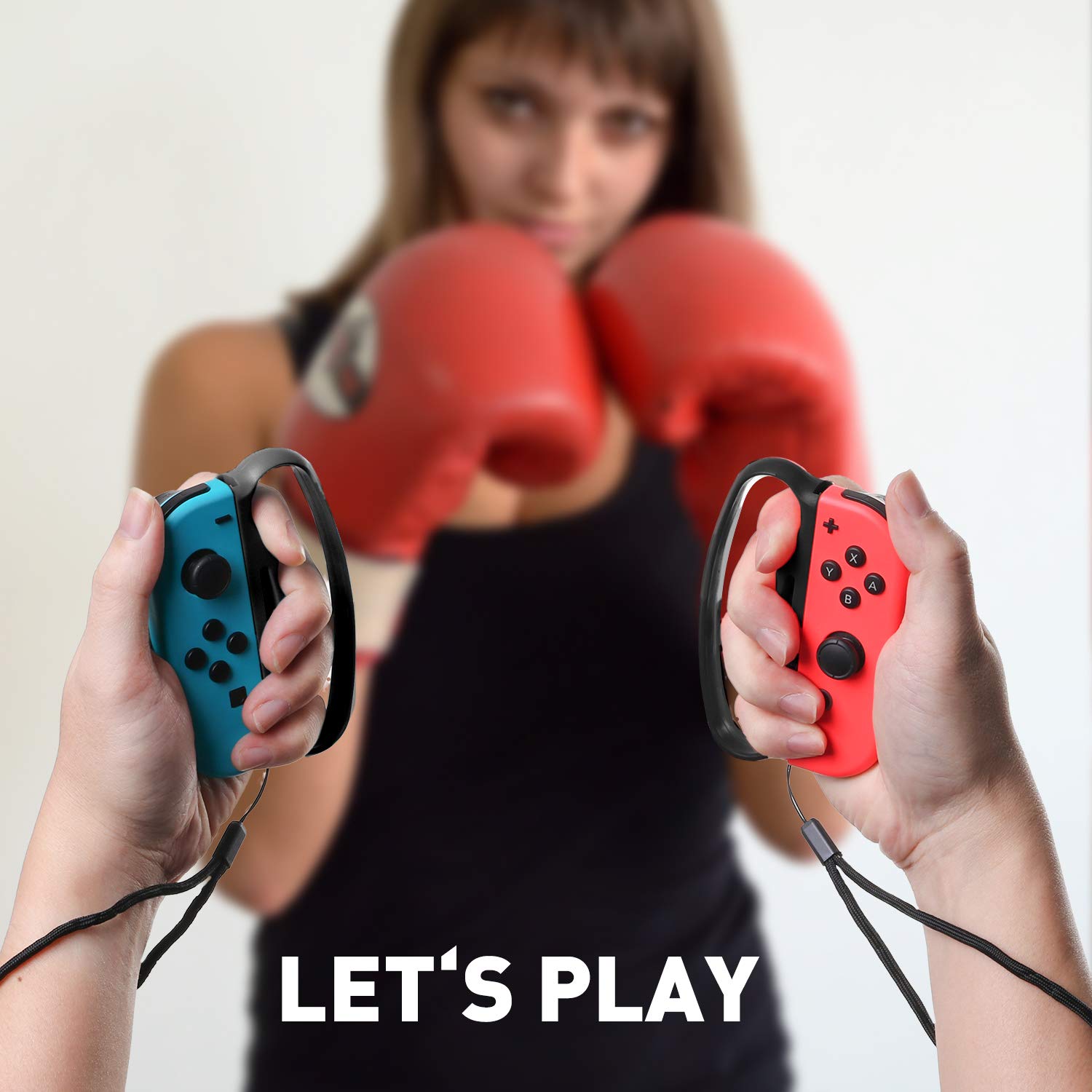 Switch Boxing Grips, Switch Accessories Compatible with Nintendo Switch Sports and Nintendo Switch Boxing Games - 2 Packs (Black)