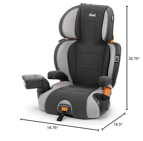 Chicco KidFit Zip 2-in-1 Belt Positioning Booster Car Seat, Steel Grey