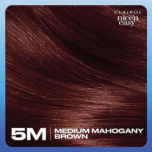Clairol Nice'n Easy Permanent Hair Dye, 5M Medium Mahogany Brown Hair Color, Pack of 1